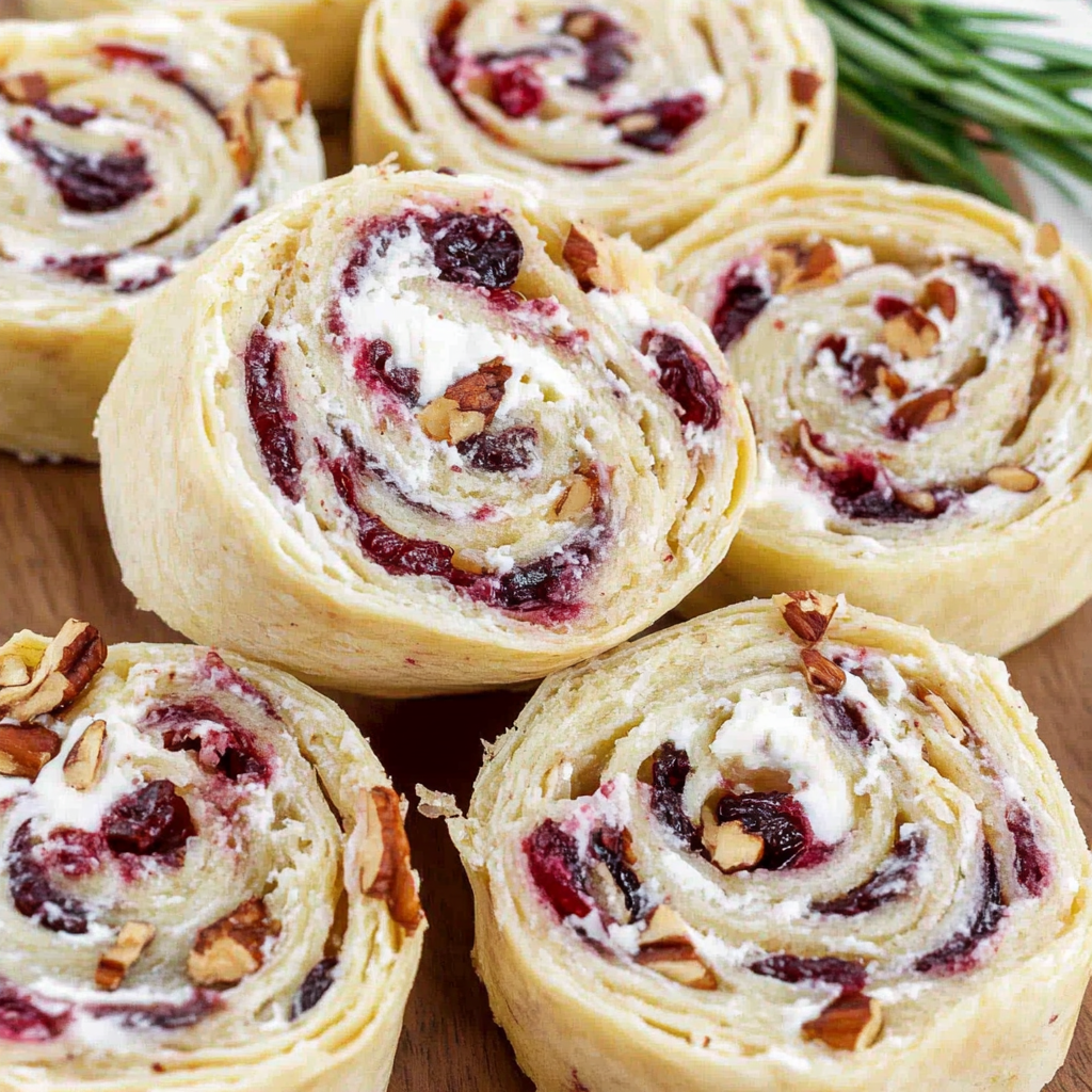 Cranberry Pecan Cream Cheese Pinwheels - RecipesLena