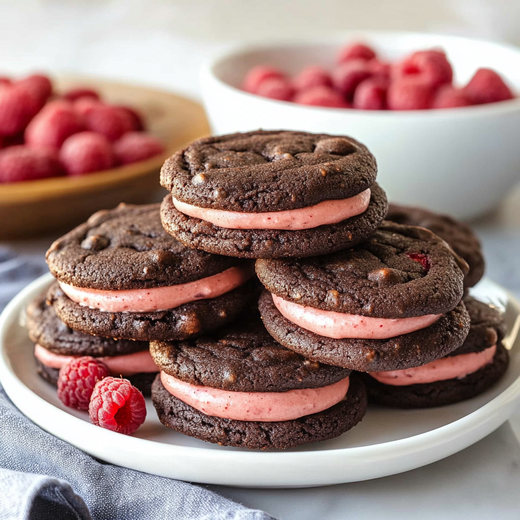 Chocolate Raspberry Sandwich Cookies - RecipesLena