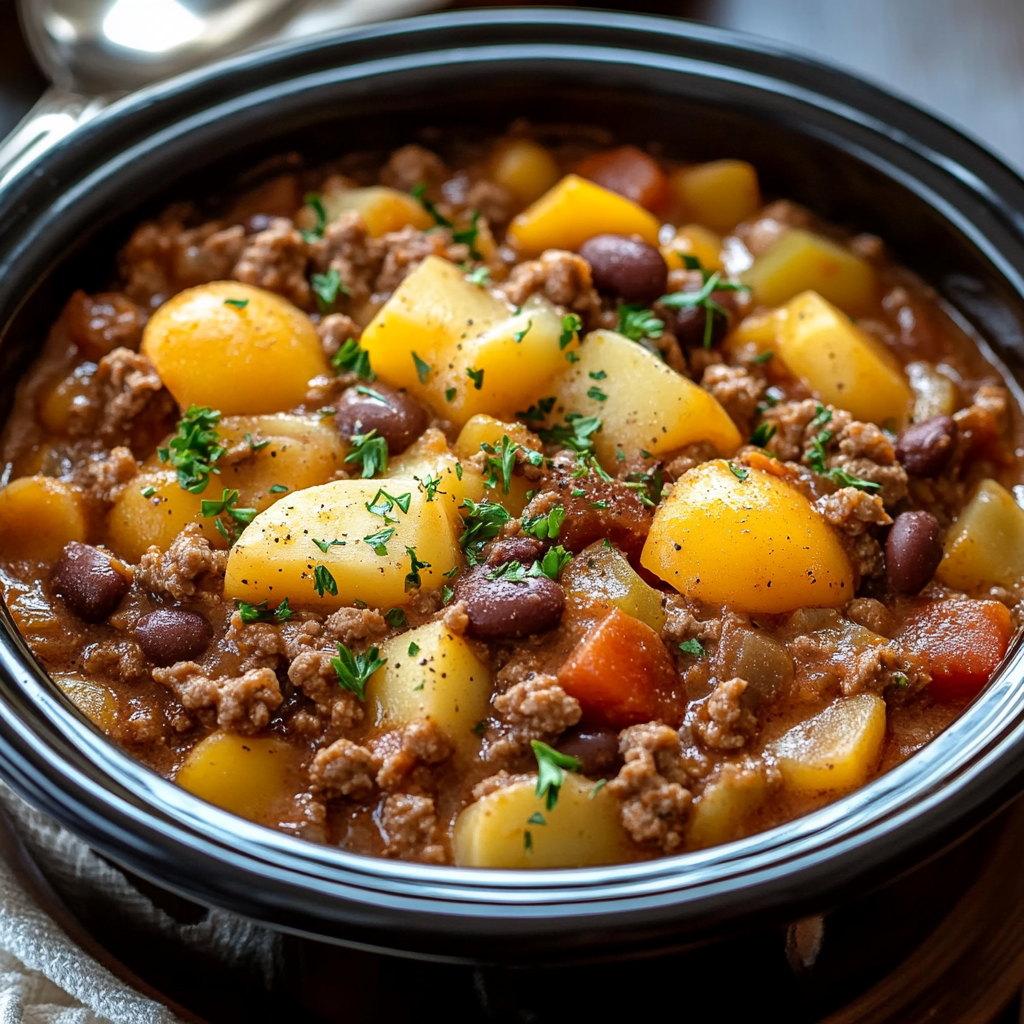Slow Cooker Cowboy Casserole - RecipesLena