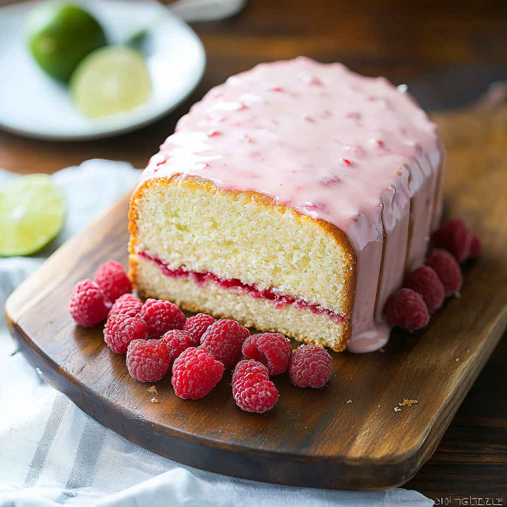 Raspberry Glazed Key Lime Cake - RecipesLena